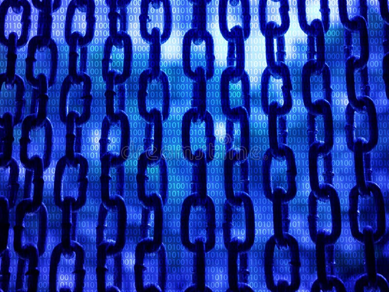 Blockchain Technology Concept. Abstract Blue Block Chain. Stock Photo ...
