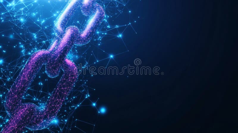 Blockchain Technology Concept with Chain Link Forming from Nodes Stock ...
