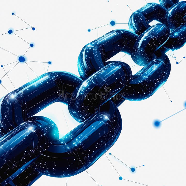 Blockchain Technology Concept with a Chain Link Representing Security ...
