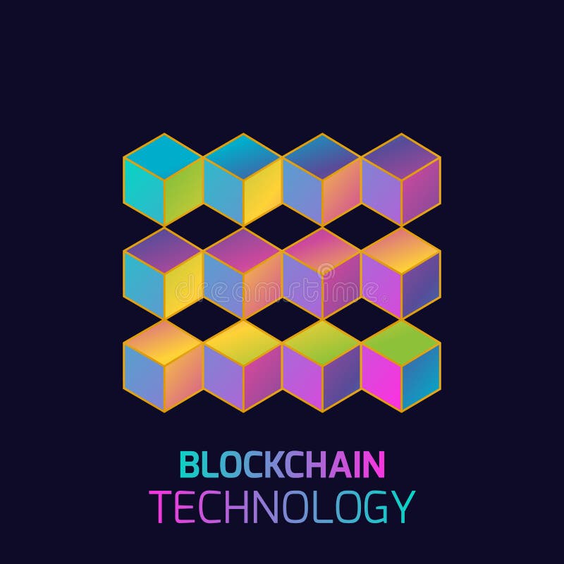 Blockchain Technology Concept. Cubic Nodes Connected by Chain Stock ...