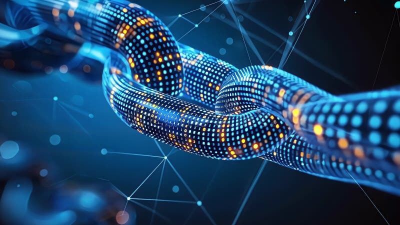 Blockchain Technology Connecting Digital Links with Data Flowing Stock ...