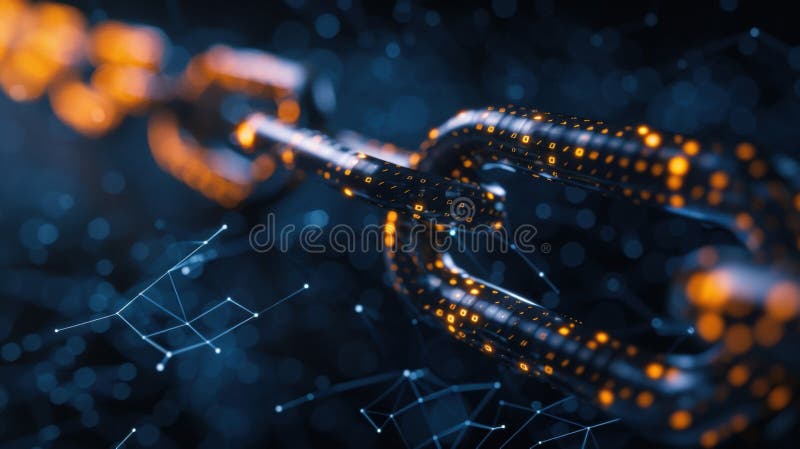 Blockchain Technology Creating Secure Digital Chain With Binary Code