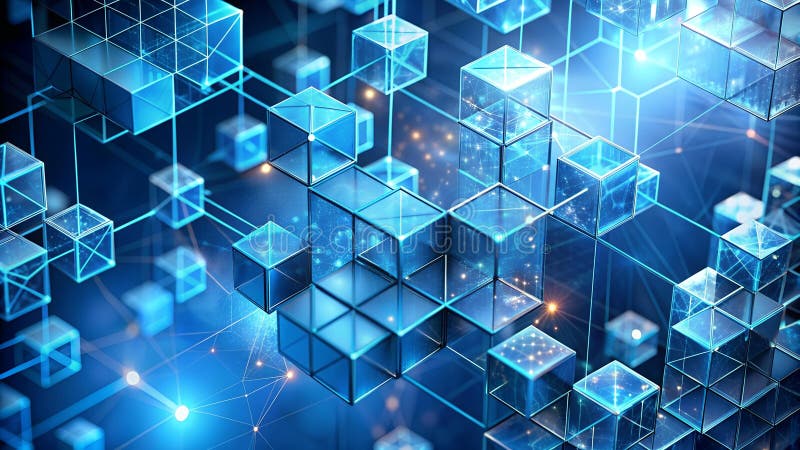 Blockchain Technology a Decentralized Network of Trust Generative AI Stock Illustration ...