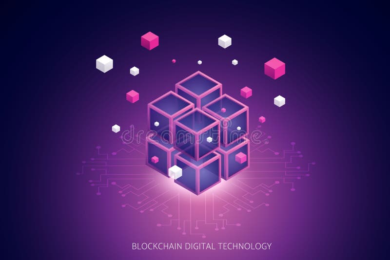 Blockchain Technology Digital Abstract Background Stock Vector ...