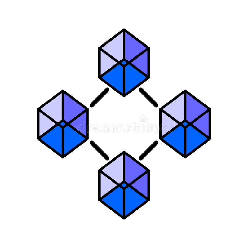 Blockchain Technology Icon. Stock Illustration - Illustration of ...