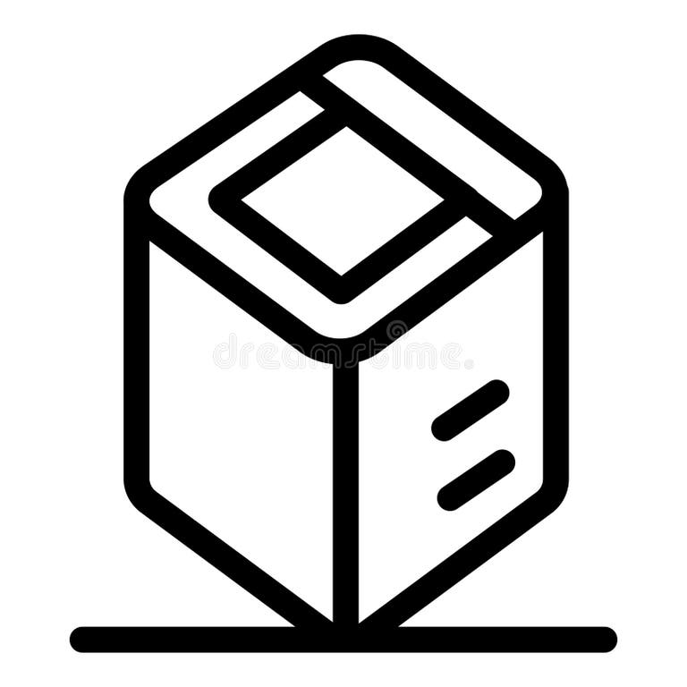 Blockchain Technology Icon, Cube with Lines Connection Network Stock ...