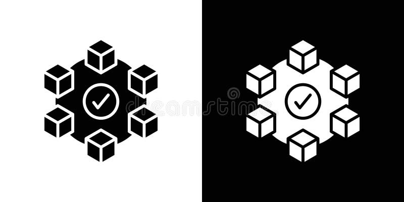 Blockchain Technology Icon Logo Set Vector Stock Vector - Illustration ...