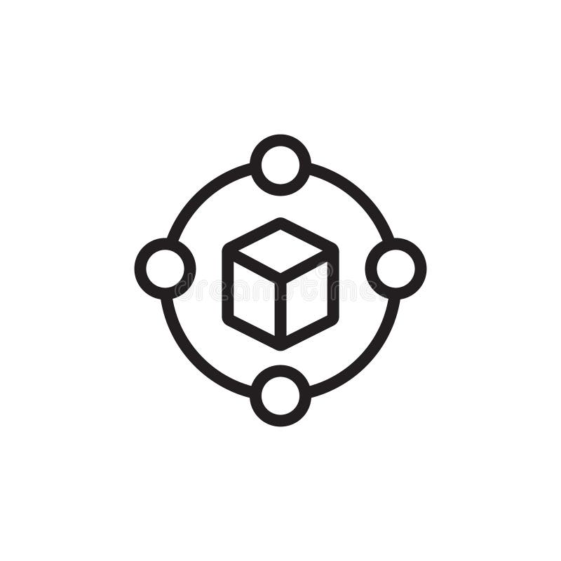 Blockchain Technology Icon Outline Vector for Web Ui Stock Vector ...