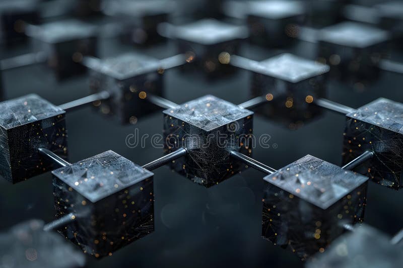 Blockchain Technology Interconnected Blocks Symbolizing Security and ...
