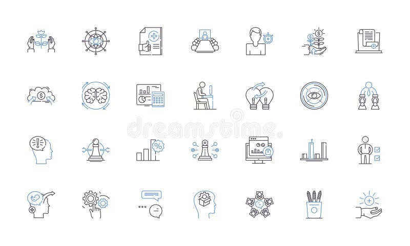 Blockchain Technology Line Icons Collection. Cryptocurrency ...