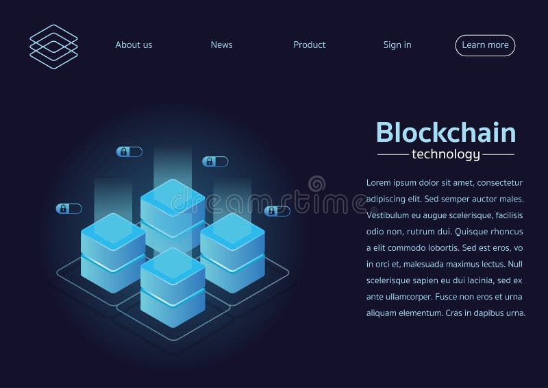 Blockchain Technology Presentation Stock Vector - Illustration of ...