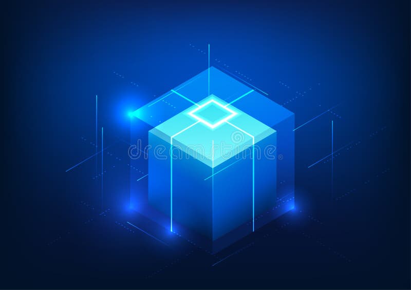 Blockchain Technology Rectangular Boxes Stacked on Top of Each Other ...