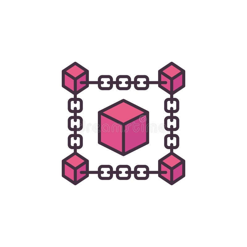 Blockchain Technology Vector Crypto Red Icon or Logo Stock Vector ...