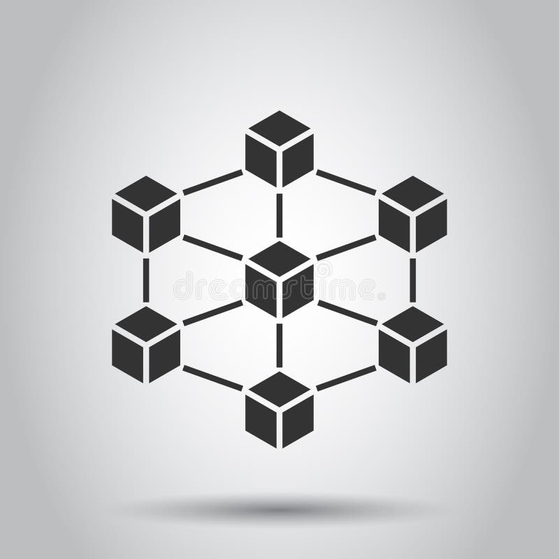 Blockchain Technology Vector Icon In Flat Style. Cryptography Cube ... Blockchain Technology Vector Icon In Flat Style. Cryptography Cube ...