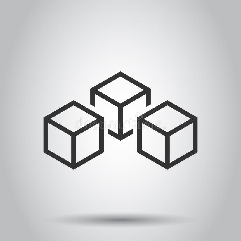Blockchain Technology Vector Icon In Flat Style. Cryptography Cube ... Blockchain Technology Vector Icon In Flat Style. Cryptography Cube ...