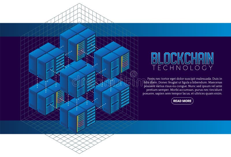 Blockchain Technology Vector Isometric Banner Stock Vector ...