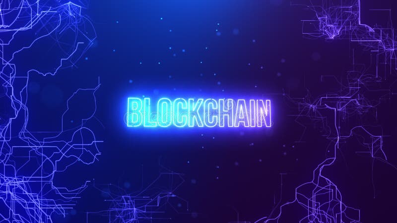 Blockchain Text on Abstract Background of Connection Fiber with Data ...
