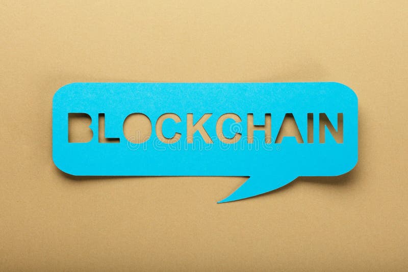 Blockchain Text on Speech Bubble Stock Photo - Image of mining ...