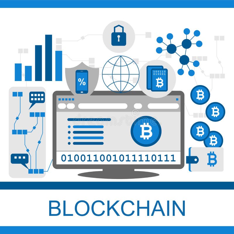 Blockchain Vector Background Illustration. Stock Vector - Illustration ...