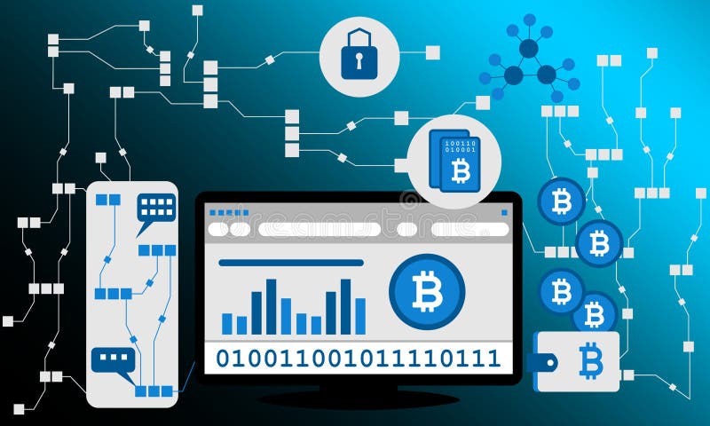 Blockchain Vector Background Illustration. Stock Vector - Illustration ...