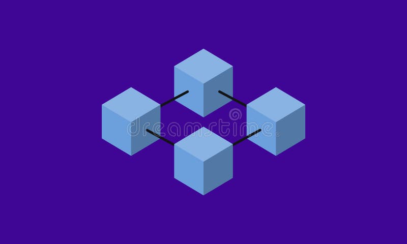 Blockchain Vector Blue Icon or Logo Element Stock Vector - Illustration ...