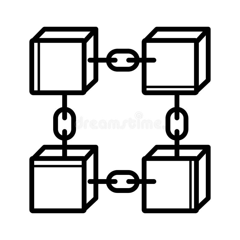 Blockchain vector icon stock illustration. Illustration of lock - 142388854