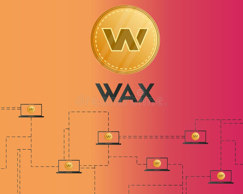 Blockchain Wax Cryptocurrency Network Theme Background Stock Vector ...