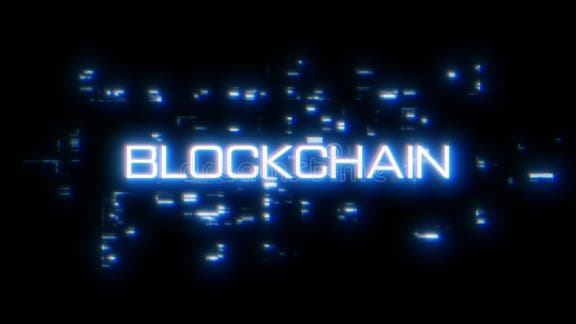 Blockchain Word Overlay with Digital Glitch Stock Illustration ...