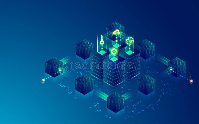 BlockCyber stock vector. Illustration of crypto, bitcoin - 221911554