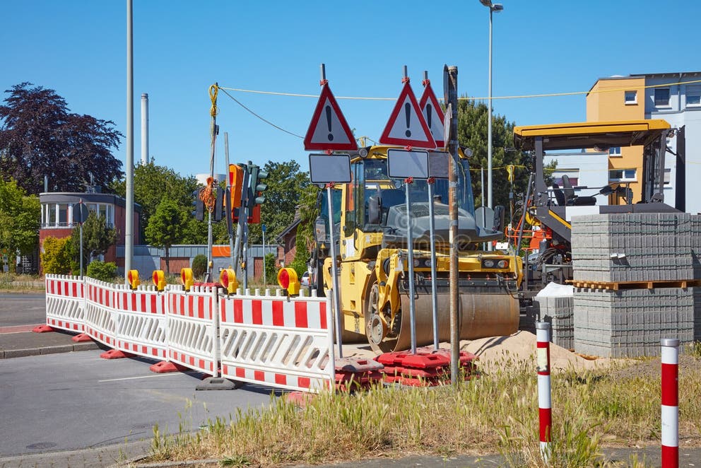Building site stock photo. Image of flashing, crossroad - 186426836