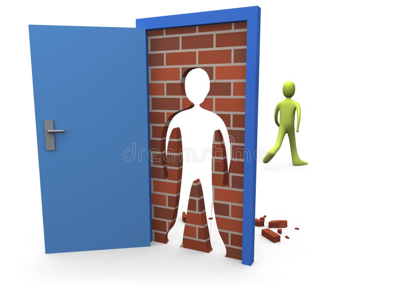 Blocked Door stock illustration. Illustration of pass - 1558348