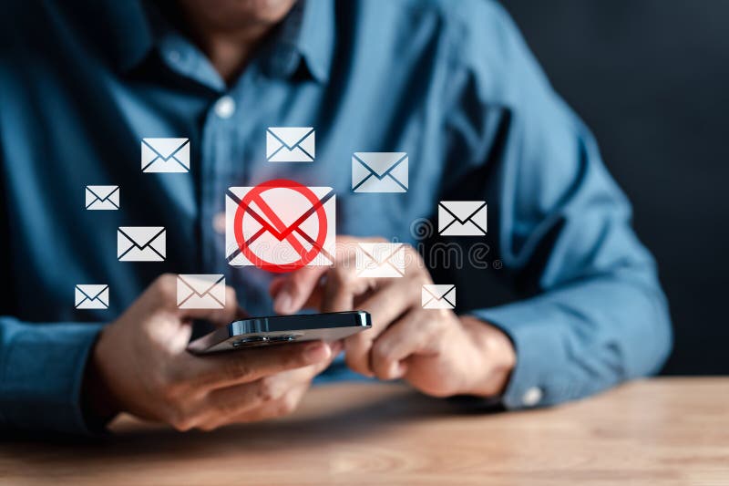 Blocked Email Inbox and Spam Virus with Warning Caution for ...