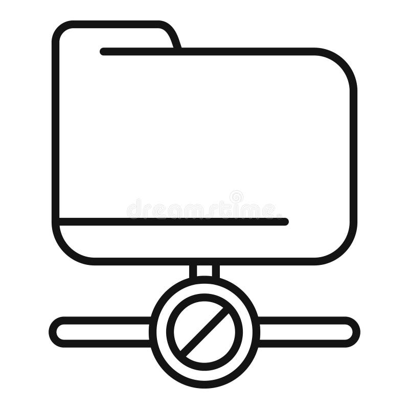 Blocked Folder Access Icon Showing Restricted Data Stock Illustration ...