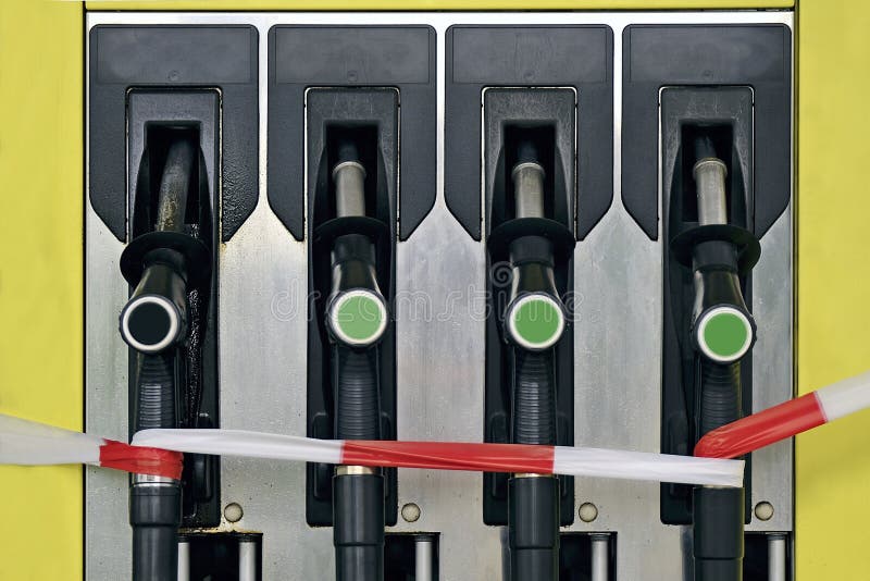 Blocked Gun Gas Petrol Station. Out of Order Stock Image - Image of ...