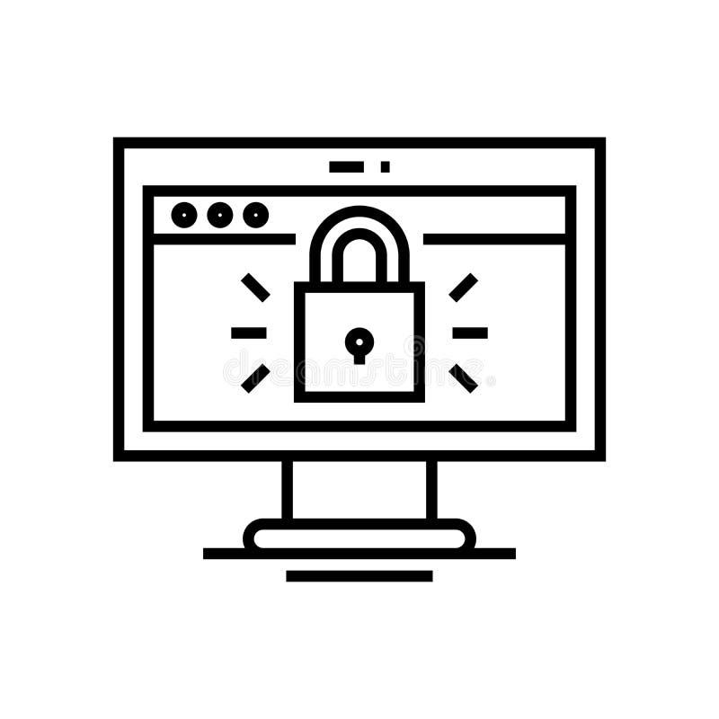 Blocked Info Line Icon, Concept Sign, Outline Vector Illustration ...