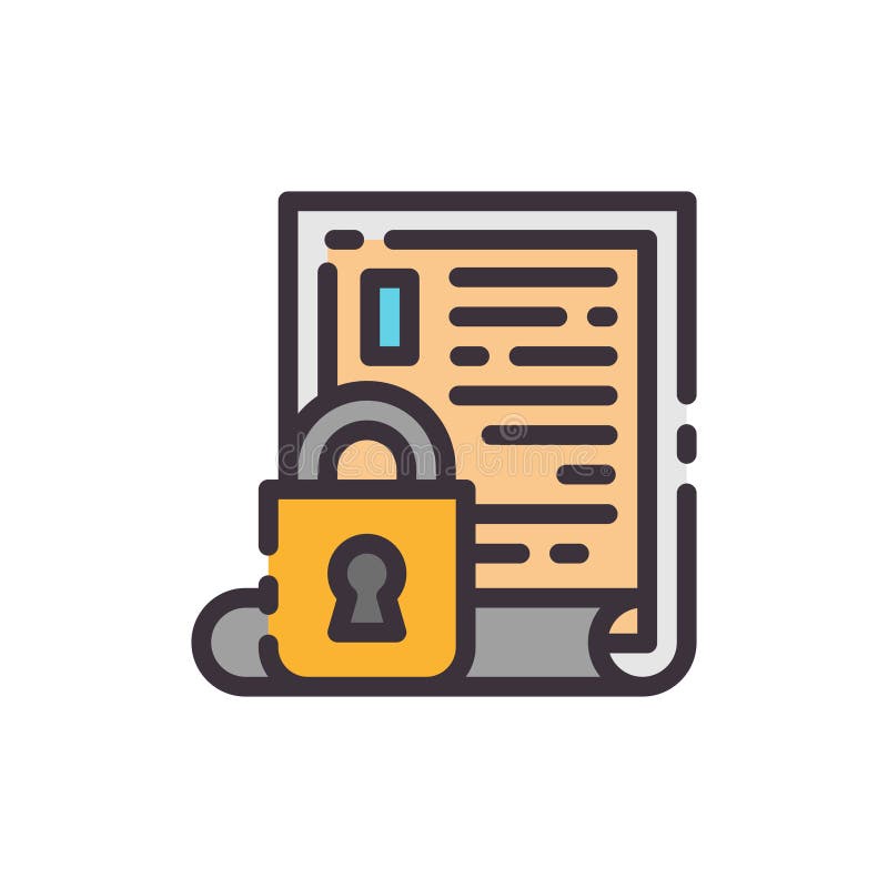 Blocked Information. Vector Color Icon. Stock Vector - Illustration of ...