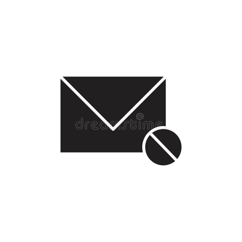 Blocked Mail Icon Flat Line Illustration Stock Vector - Illustration of ...