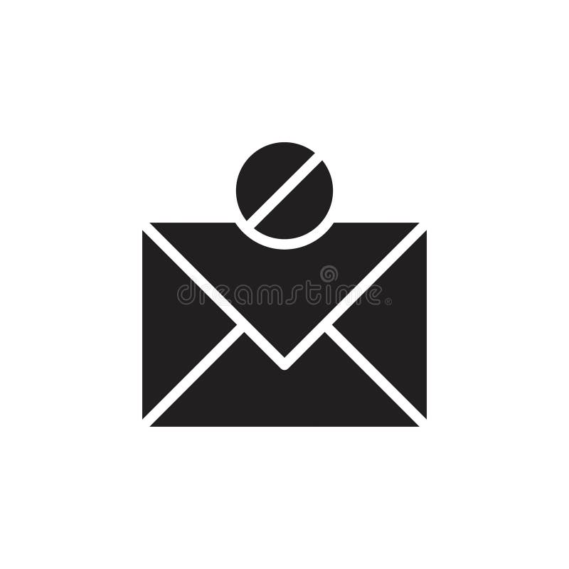 Blocked Mail Icon Flat Line Illustration Stock Illustration ...