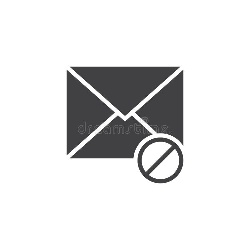Blocked mail icon vector stock vector. Illustration of sign - 108081065