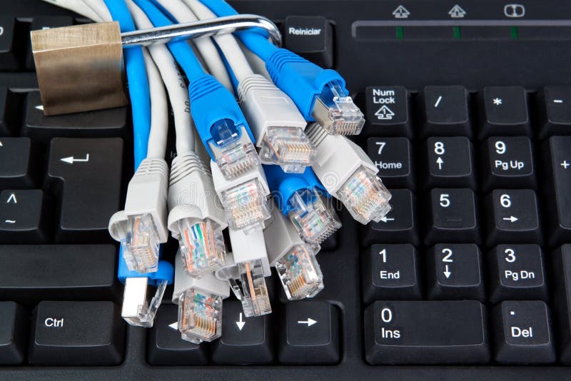 Blocked Network Cable Of The Keyboard. Stock Photo - Image of ...