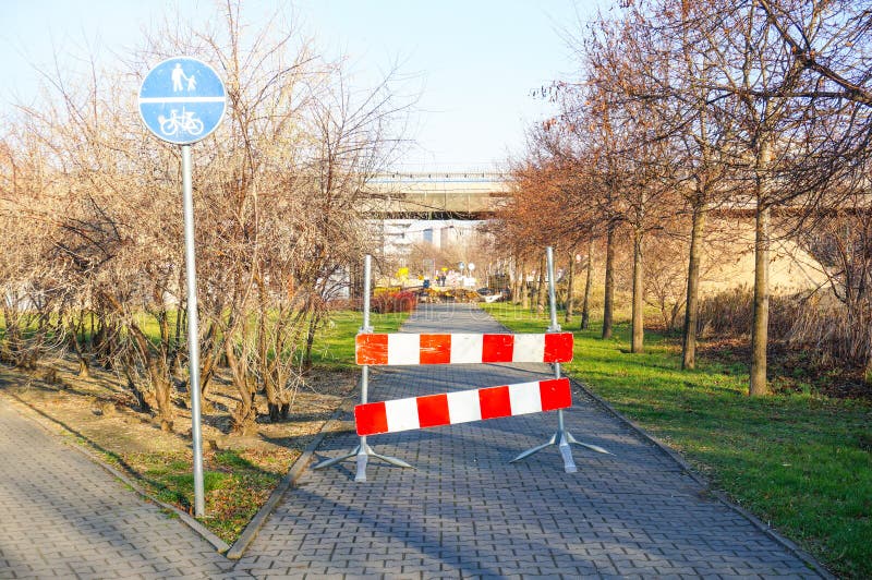 Blocked path stock photo. Image of trees, footpath, path - 65686202