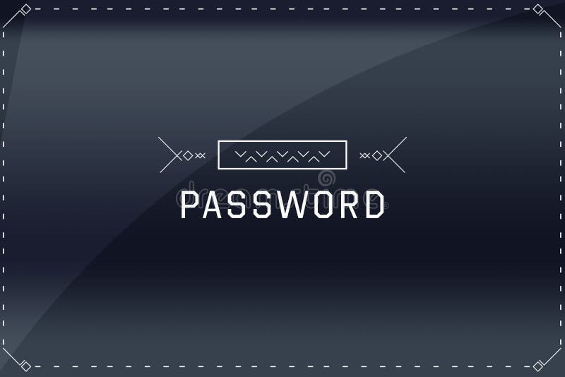 Blocked Screen of Gadget with Line for Password, Illustration. Cyber ...