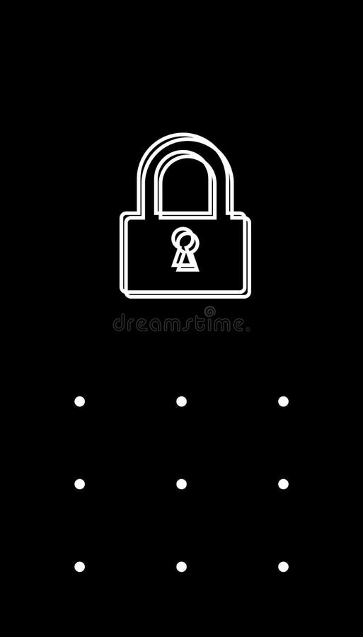 Blocked Screen of Gadget with Lock, Illustration. Cyber Security Stock ...