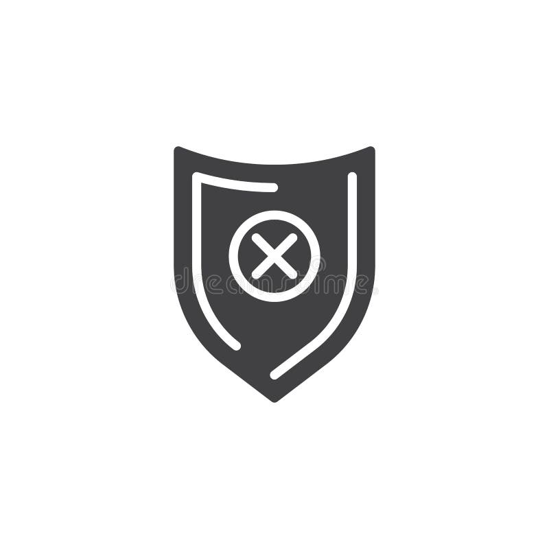 Blocked Security Shield Vector Icon Stock Vector - Illustration of ...