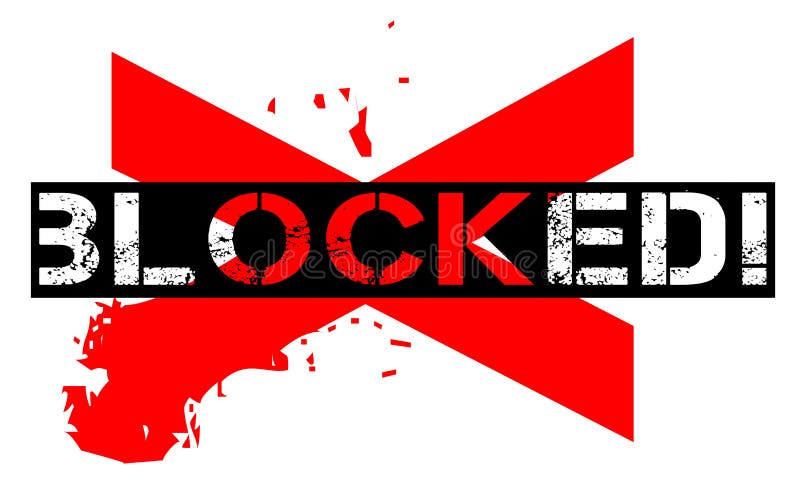 Blocked Sticker. Blocked Square Sign Stock Vector - Illustration of ...