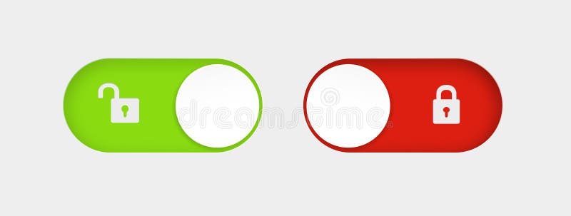 Blocked and Unlocked Toggle Switch Buttons. Material Design Switch ...