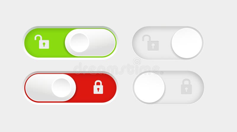 Blocked and Unlocked Toggle Switch Buttons. Material Design Switch ...