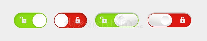 Blocked and Unlocked Toggle Switch Buttons. Material Design Switch ...