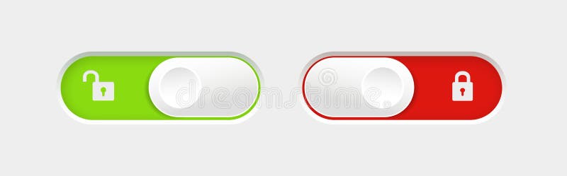 Blocked and Unlocked Toggle Switch Buttons. Material Design Switch ...