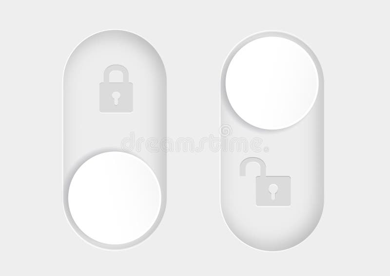 Blocked and Unlocked Toggle Switch Buttons. Material Design Switch ...